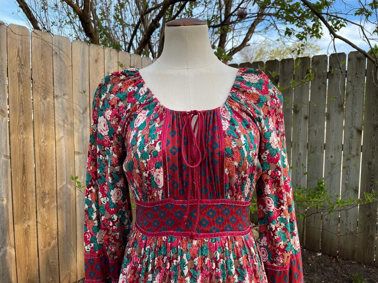 Young Edwardian Style Drawstring Neckline Floral 1970s Prairie - Etsy