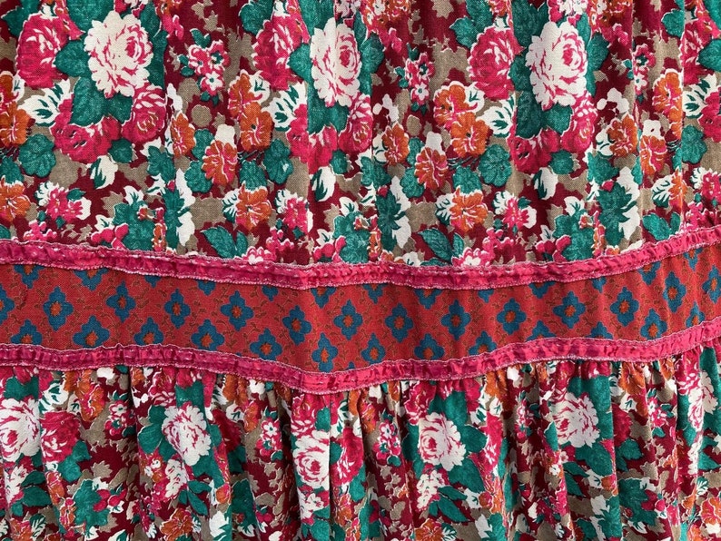 Young Edwardian Style Drawstring Neckline Floral 1970s Prairie - Etsy