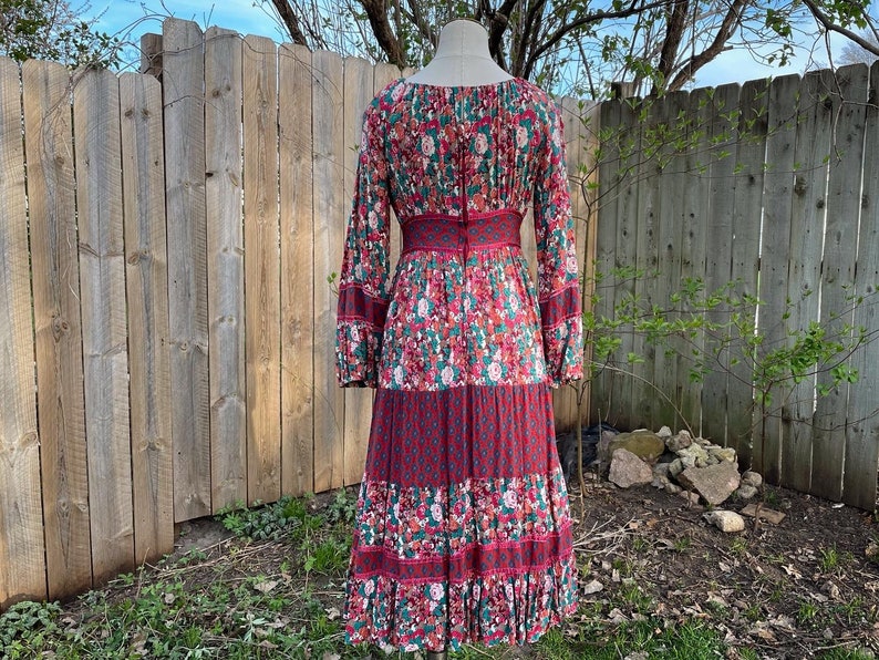 Young Edwardian Style Drawstring Neckline Floral 1970s Prairie - Etsy