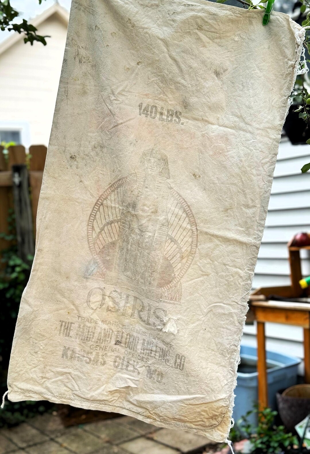 Vintage OSIRIS Four Sack Flour Mill Bag 140 Lb. Midland Flour Milling ...