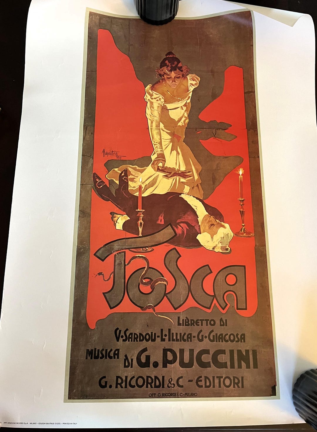 Póster vintage de la ópera Tosca (1900) - Del compositor italiano ...