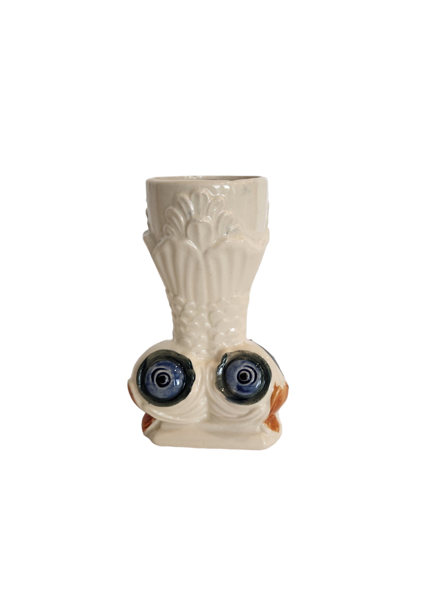 Vintage Three Sided Koi Fish Vase Hand Painted Pottery - Etsy