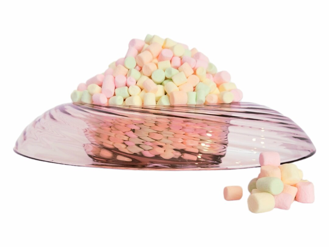 Pink Glass Console Bowl Candy Dish Decorative Cute Girly Vintage Swirl ...