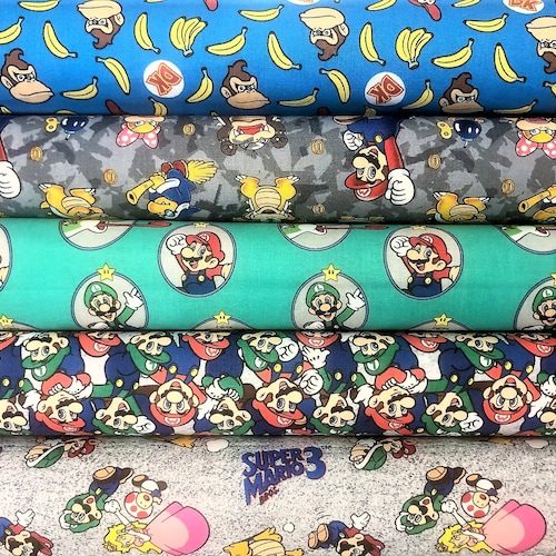 Nintendo® Super Mario Cotton Fabric Fat Quarter - Etsy