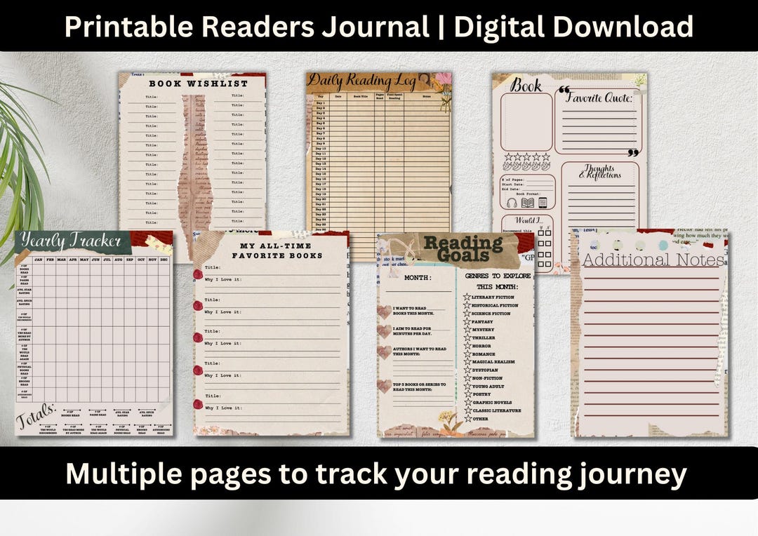 Reader’s Journal Printable | Book Tracker, Reading Log & Reflection PDF ...
