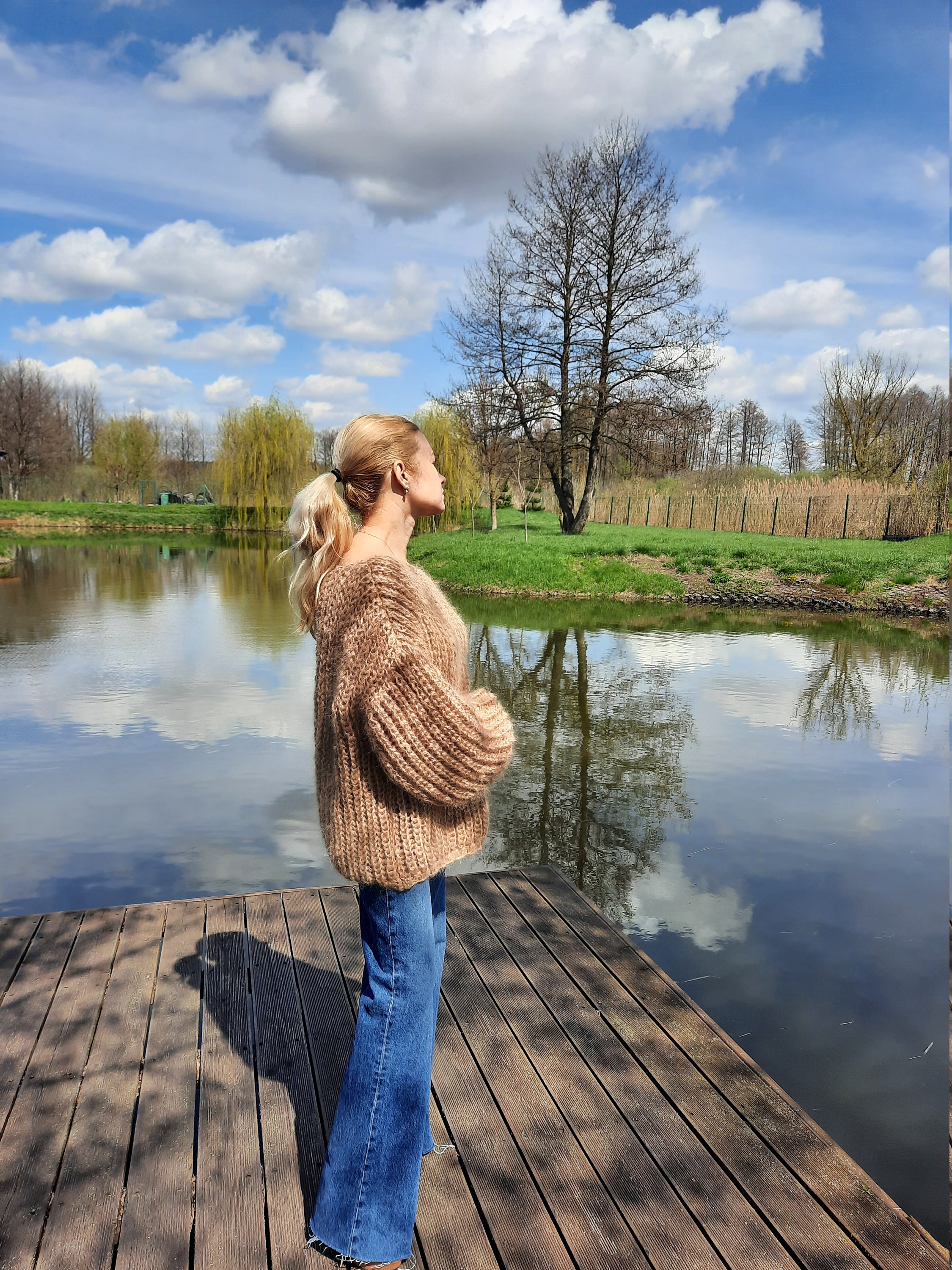 Soft Cozy Oversized Brown Mohair Sweater Handknitted Sweater - Etsy