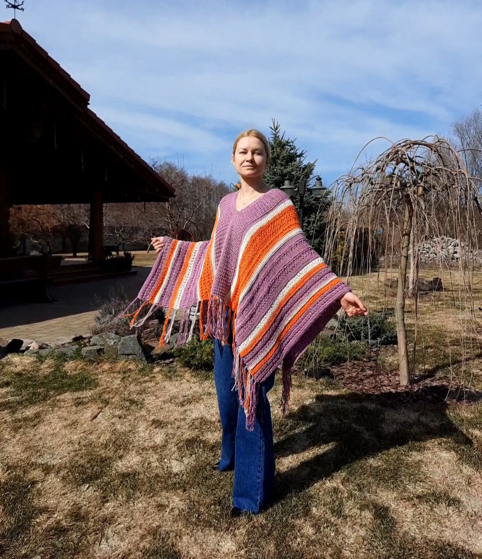 Soft Cuddly Poncho, Cotton Poncho, Summer Fall Poncho, Women Poncho ...