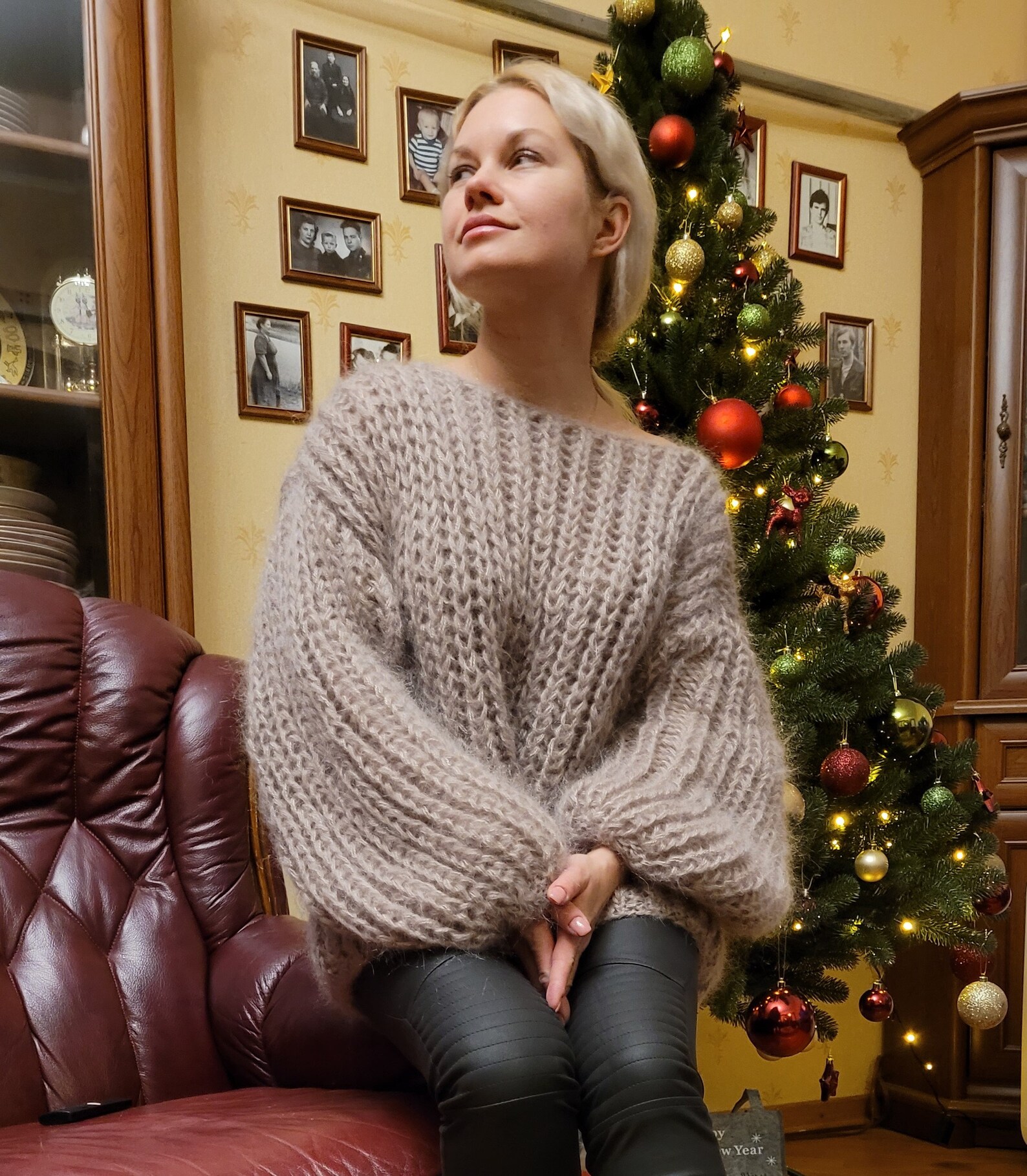 Soft Cozy Oversized Mohair Sweater, Handknitted Sweater, Chunky Knit ...