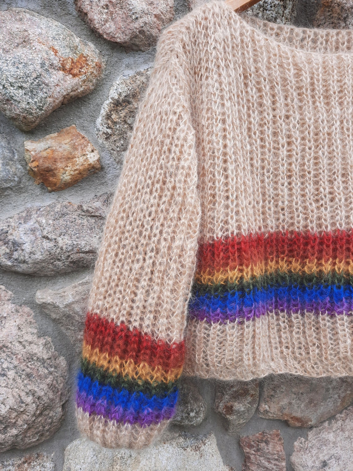 Rainbow Mohair Oversized Sweater Striped Sweater Pride LGBT - Etsy