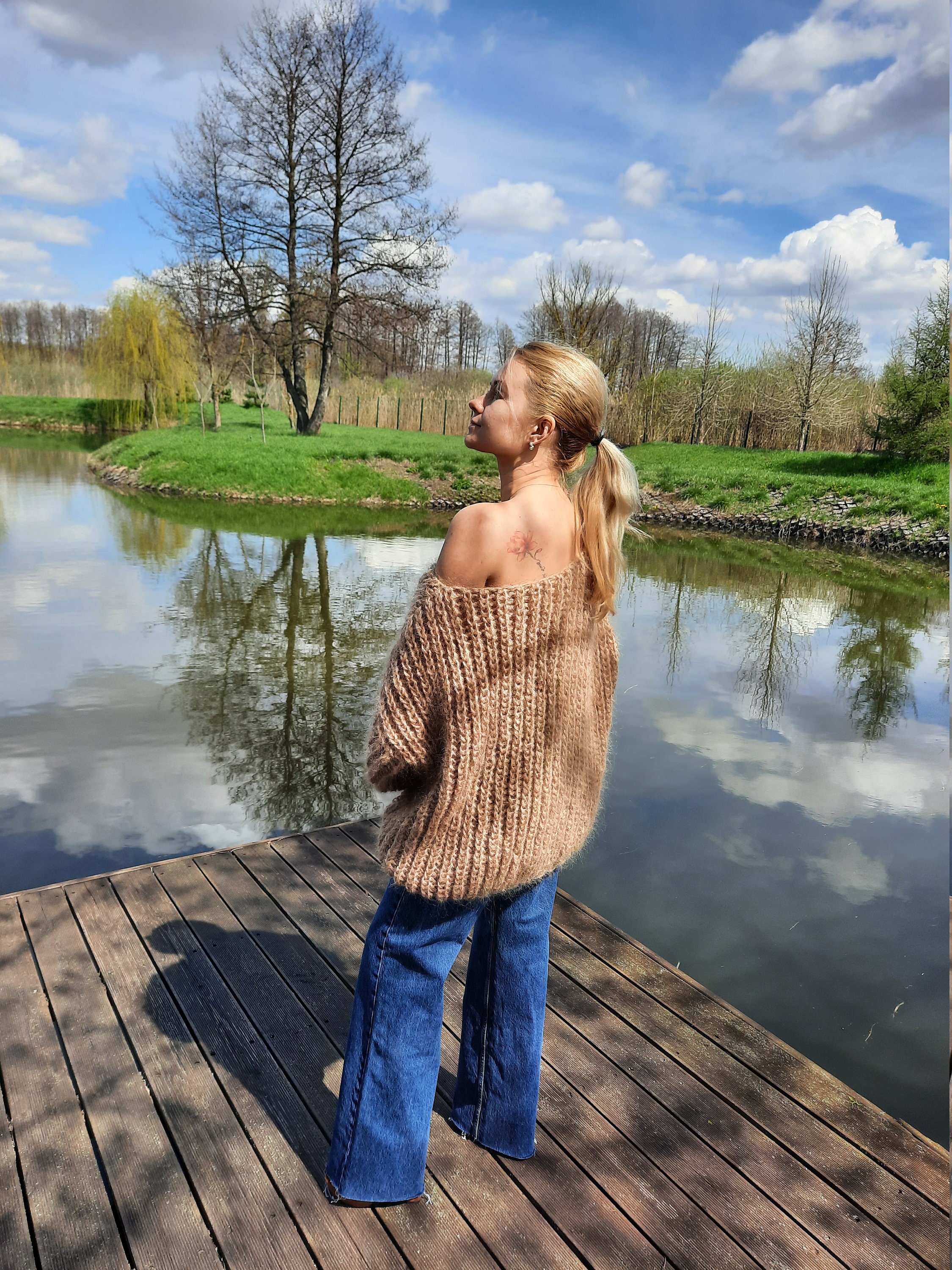 Soft Cozy Oversized Brown Mohair Sweater Handknitted Sweater - Etsy