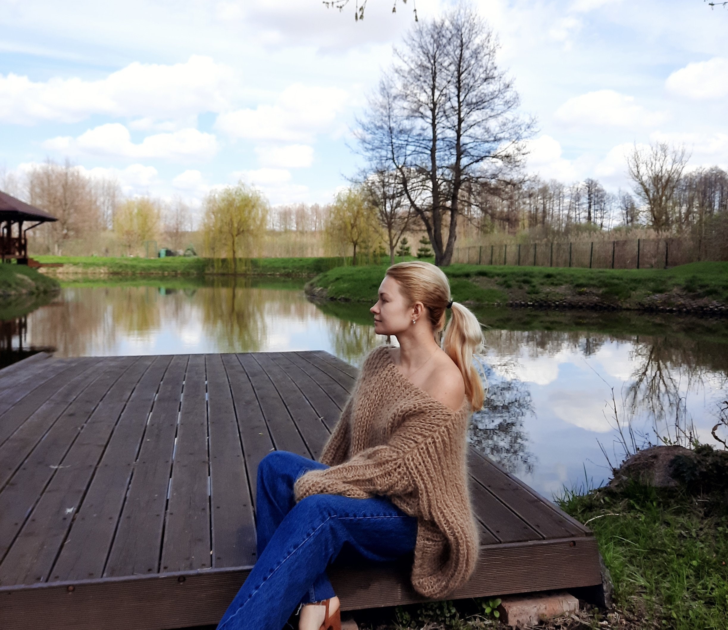 Soft Cozy Oversized Brown Mohair Sweater Handknitted Sweater - Etsy