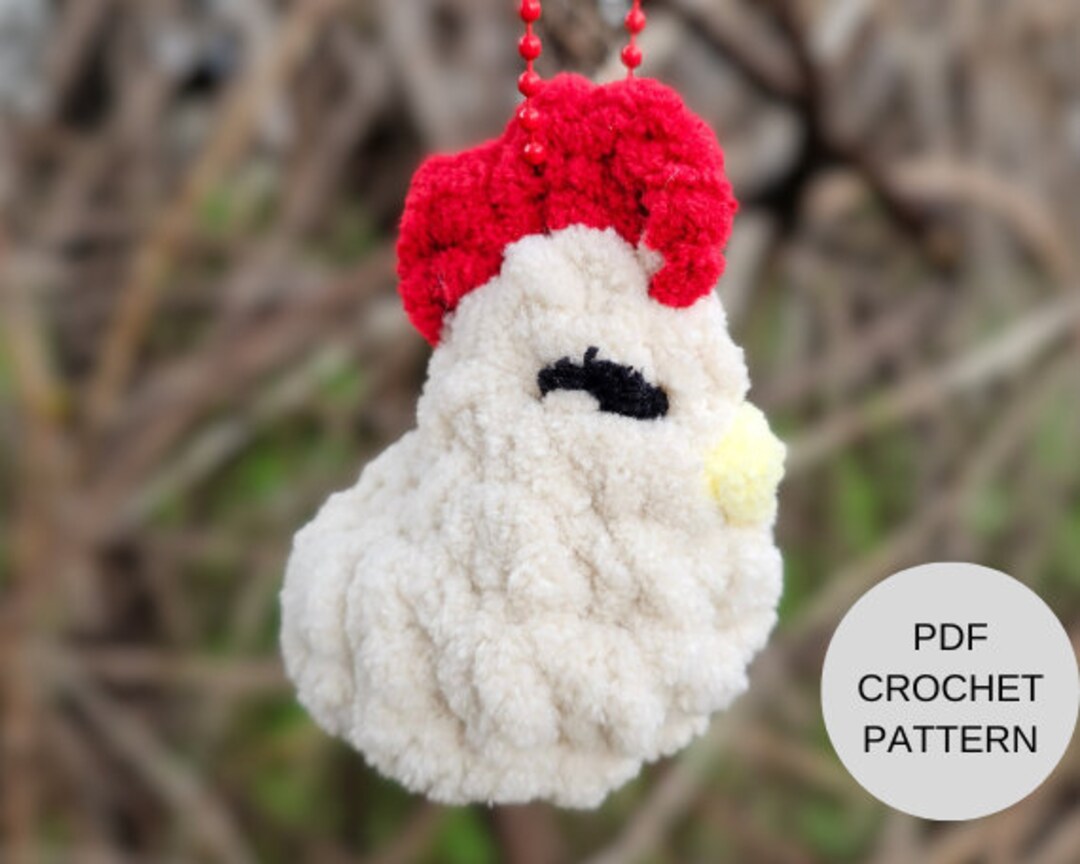 Kickin' Chicken Keychain Pattern, Crochet Keychain Pattern, Crochet ...
