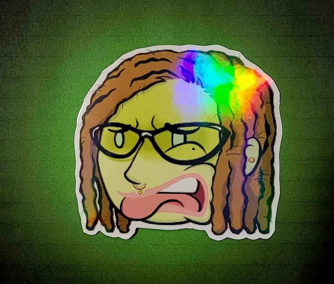 O'shade Grossed Out Holographic Emote Sticker - Etsy
