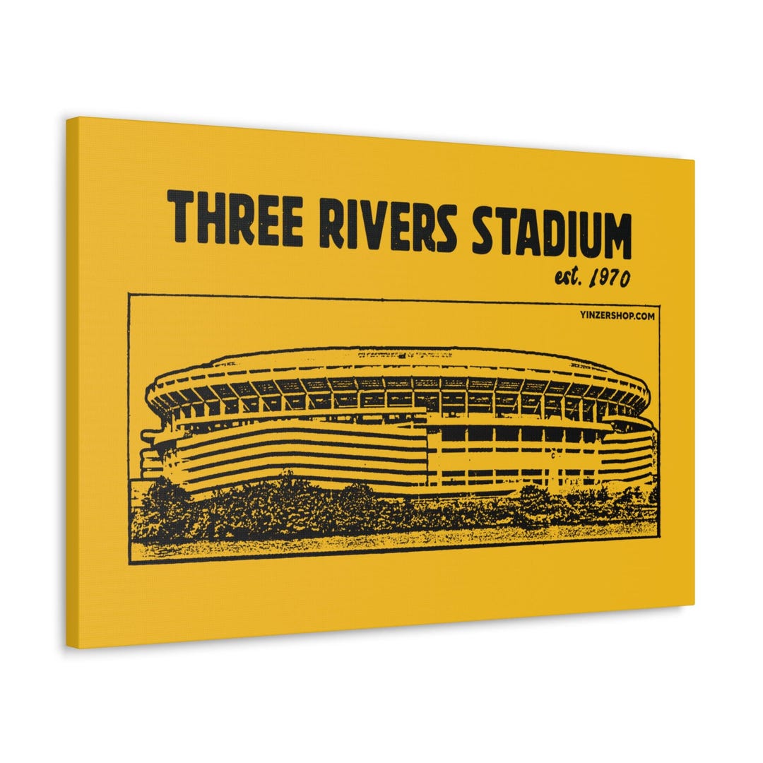 Three Rivers Stadium 1970 Retro Schematic Canvas Gallery Wrap Wall Art ...