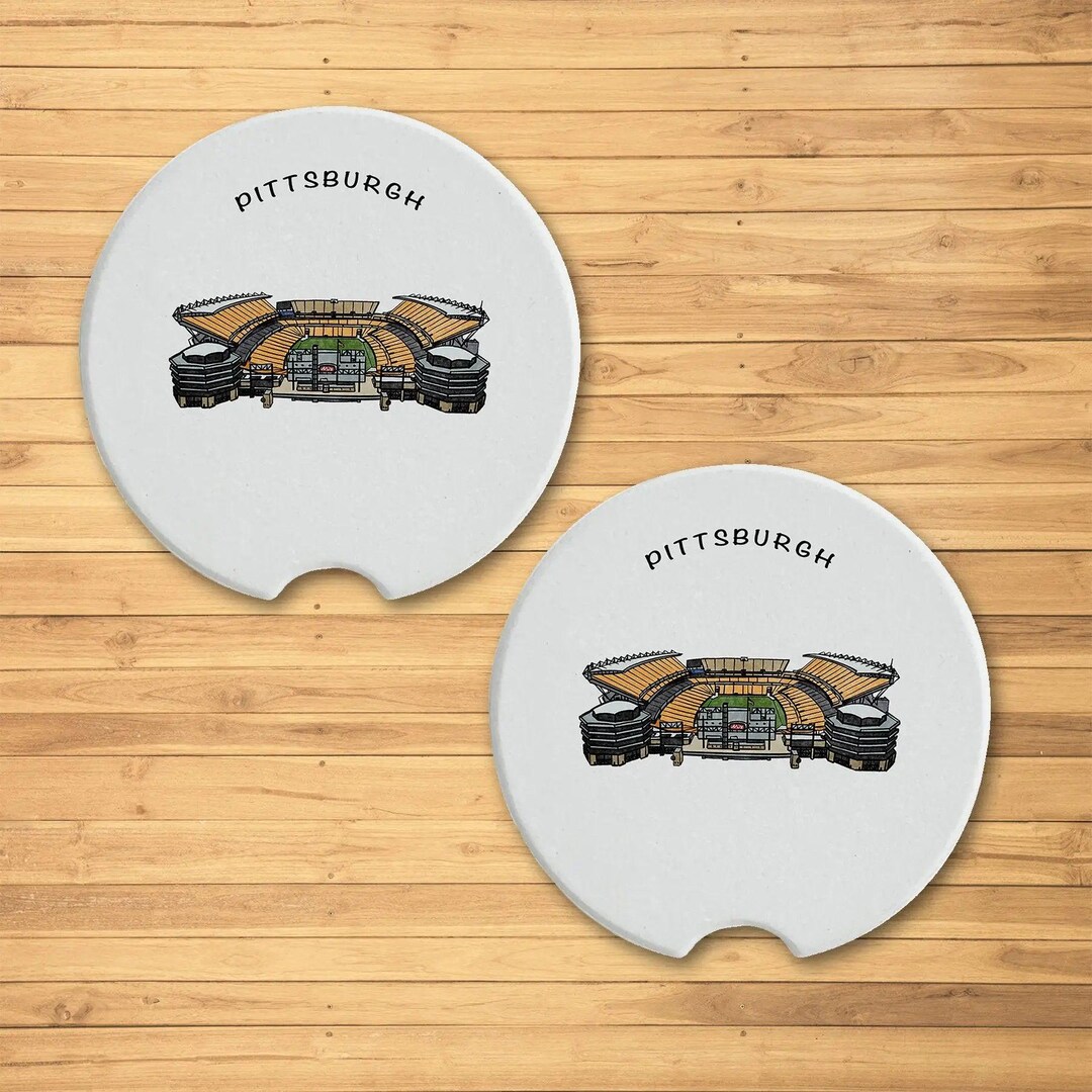 Pittsburgh Football Stadium Ceramic Car Coaster - 2 Pack - Etsy