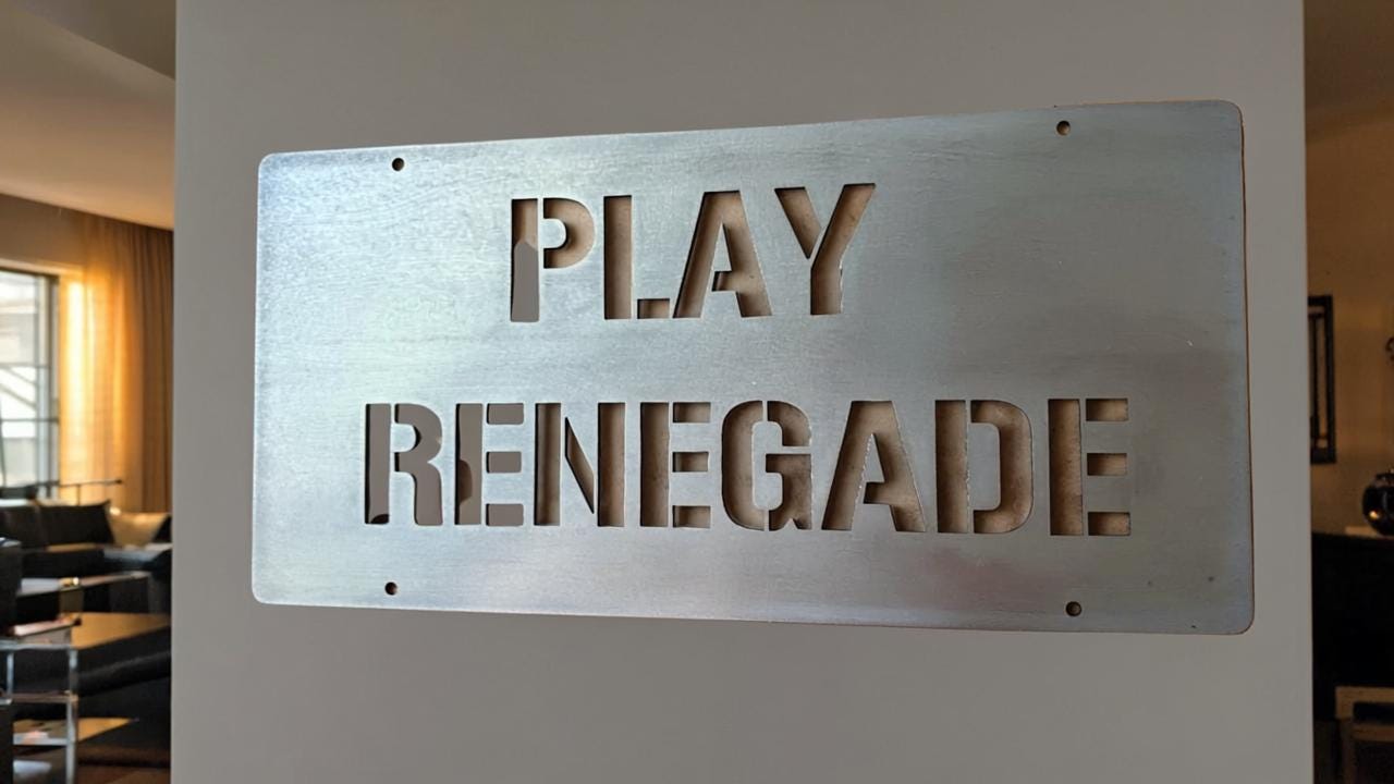 Play Renegade Steel Wall Art Piece Sign - Etsy