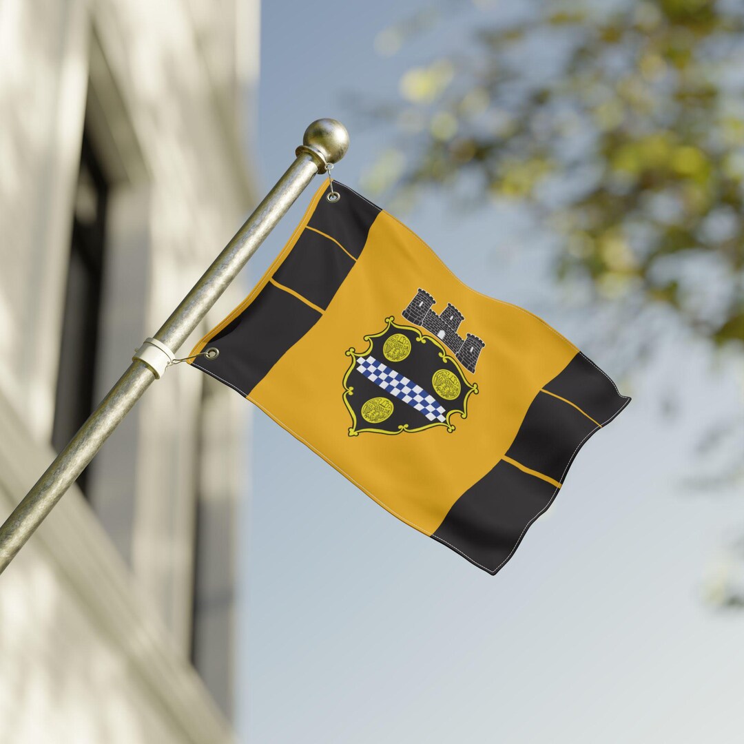 Pittsburgh City Crest Flag Double Sided - Black & Yellow - Etsy