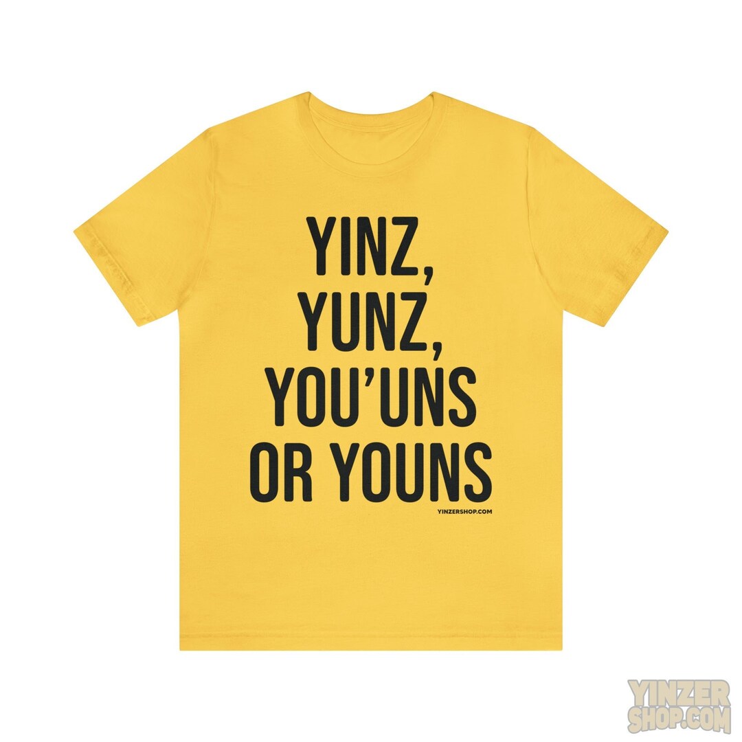 Pittsburgh Versions of Yinz T-shirt Short Sleeve Tee - Etsy
