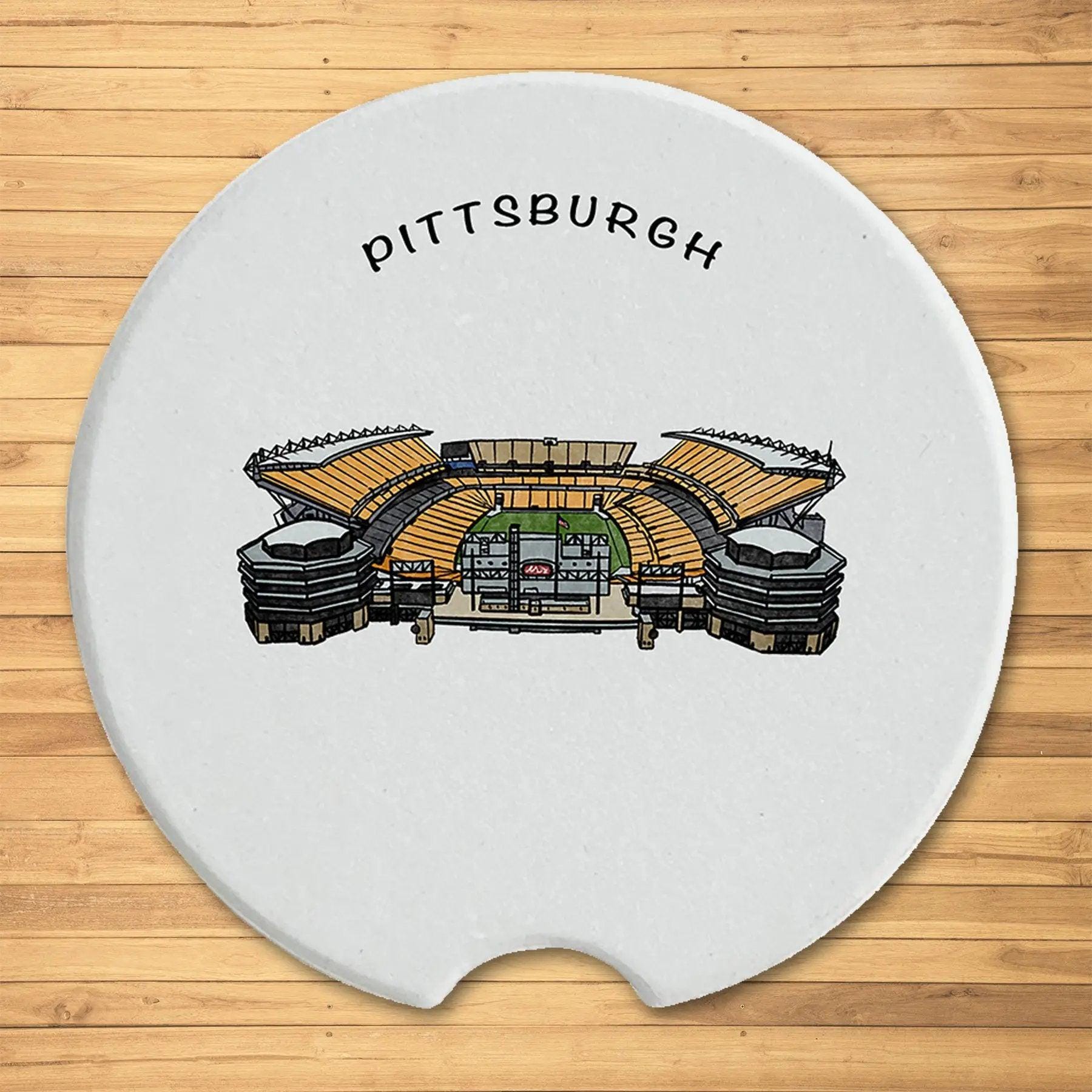 Pittsburgh Football Stadium Ceramic Car Coaster - 2 Pack - Etsy