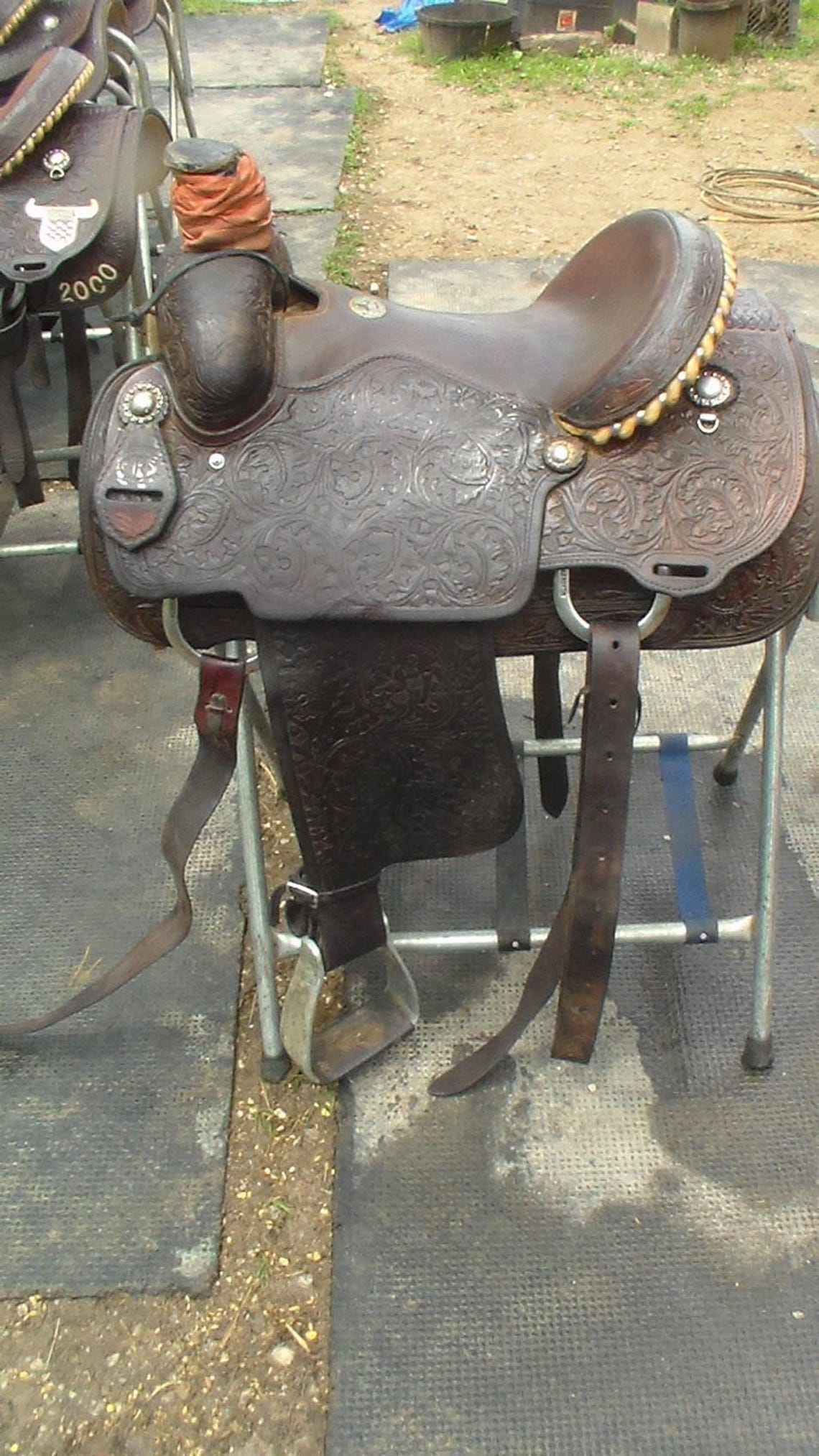 Authentic Leather Saddle- Roping Saddle- Western Décor- Western Home ...