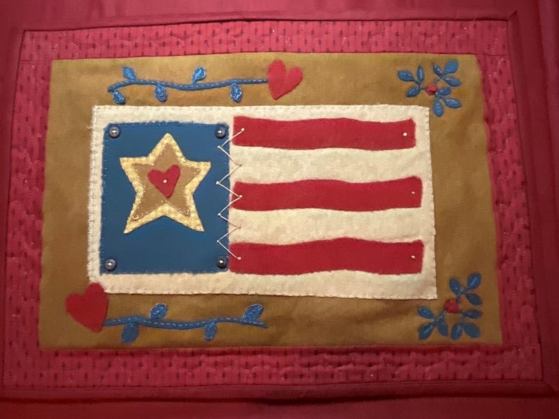 Pattern: Home of the Brave Banner Wool Applique - Etsy