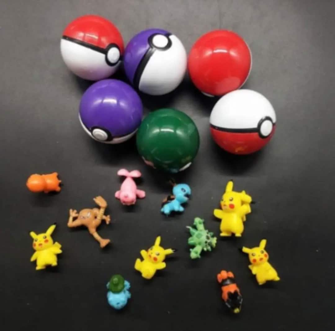 Lot of 25 Pokeballs (approx 2 Inches) Includes MYSTERY Pokemon Figure ...