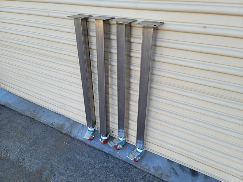 4 Dining Square Table Legs With Wheels 2 4 Industrial | Etsy