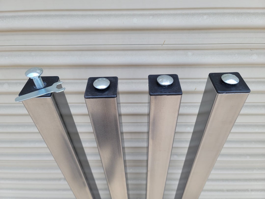 Square Metal Table Legs 31" - Raw Steel Furniture Legs With Levelers - Etsy