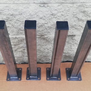 Raw Steel Square Table Leg: Industrial Metal Furniture Leg (5"-42" High ...