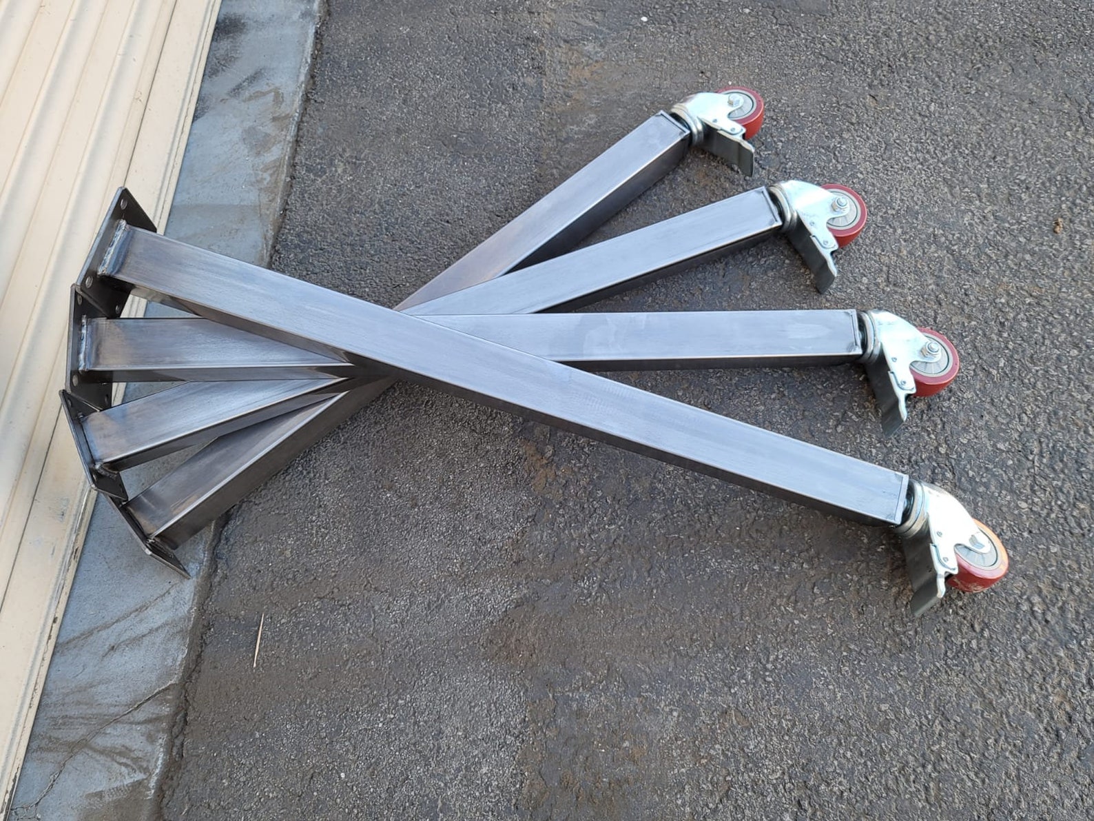 4 Dining Square Table Legs With Wheels 2 4 Industrial | Etsy