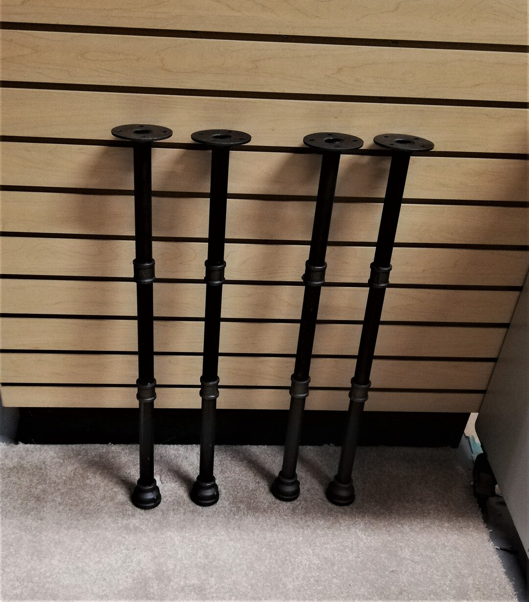 4 Black Industrial Steel Table Legs,black Pipe Table Base,metal Table ...