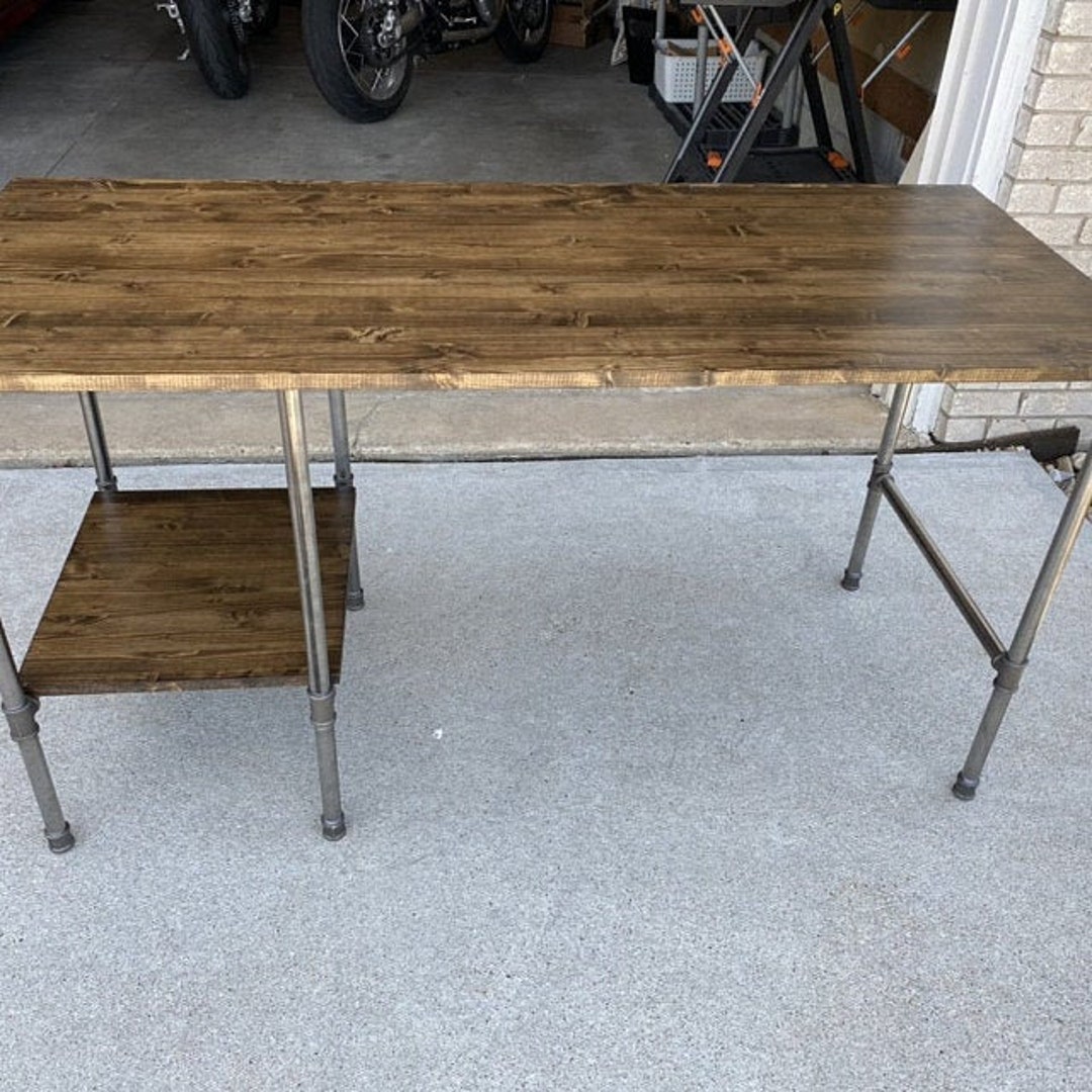 3 Industrial Table Legs 29"h X 23"w, Steel Pipe Legs , Urban Industrial ...