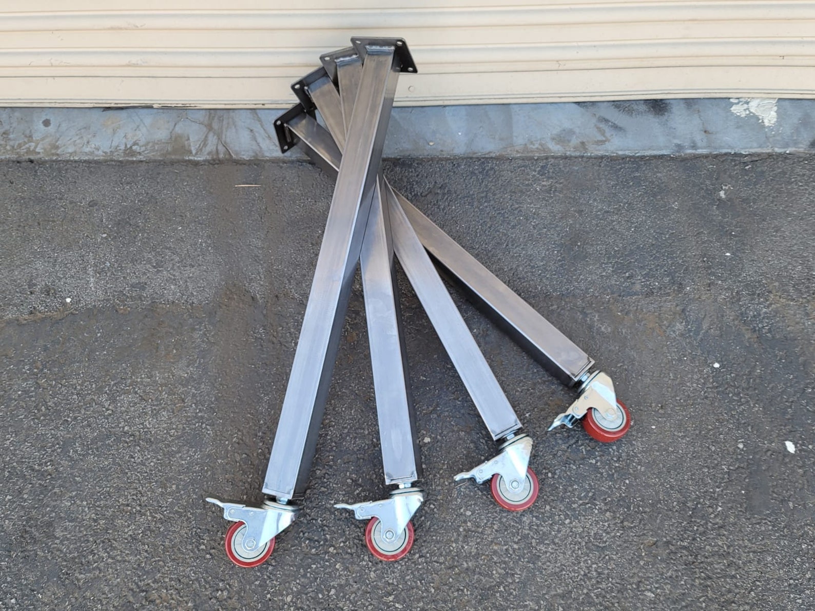 4 Dining Square Table Legs With Wheels 2 4 Industrial | Etsy