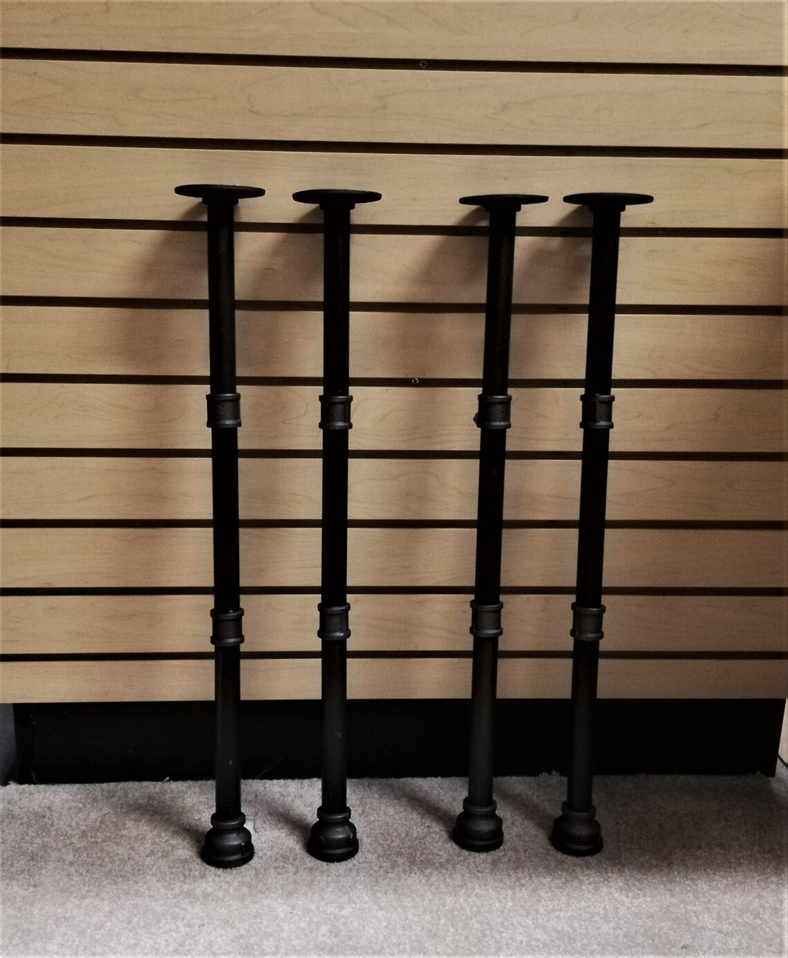 4 Black Industrial Steel Table Legsblack Pipe Table - Etsy