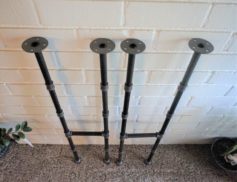 Black Tall Table Legs Industrial Iron Pipe Legspipe - Etsy