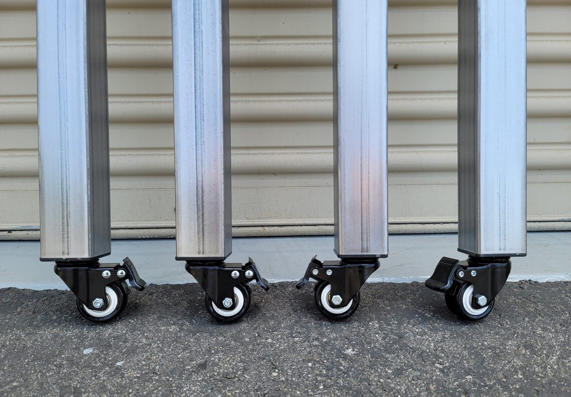 4 Square Metal Table Legs With Wheels 2table Legs 4 | Etsy