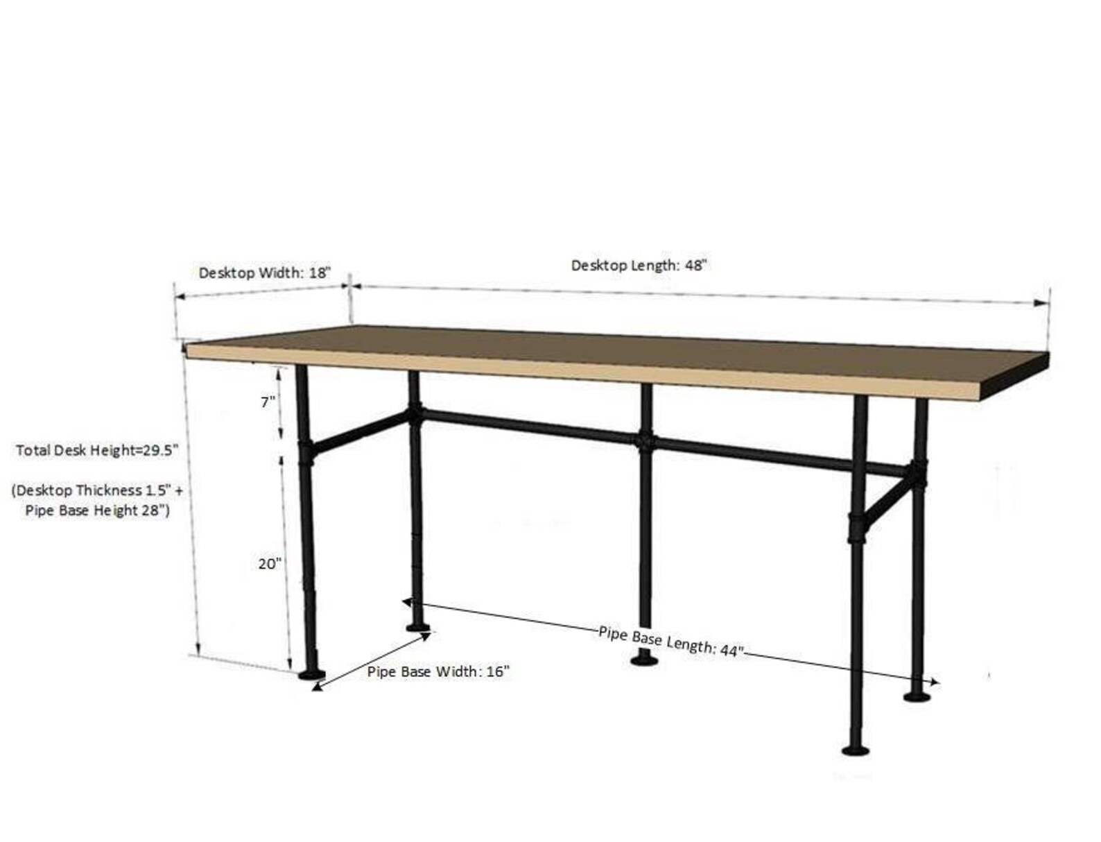 Set of Bar Table Legs With a Crossbar 44L X 16W X 28H heavy - Etsy