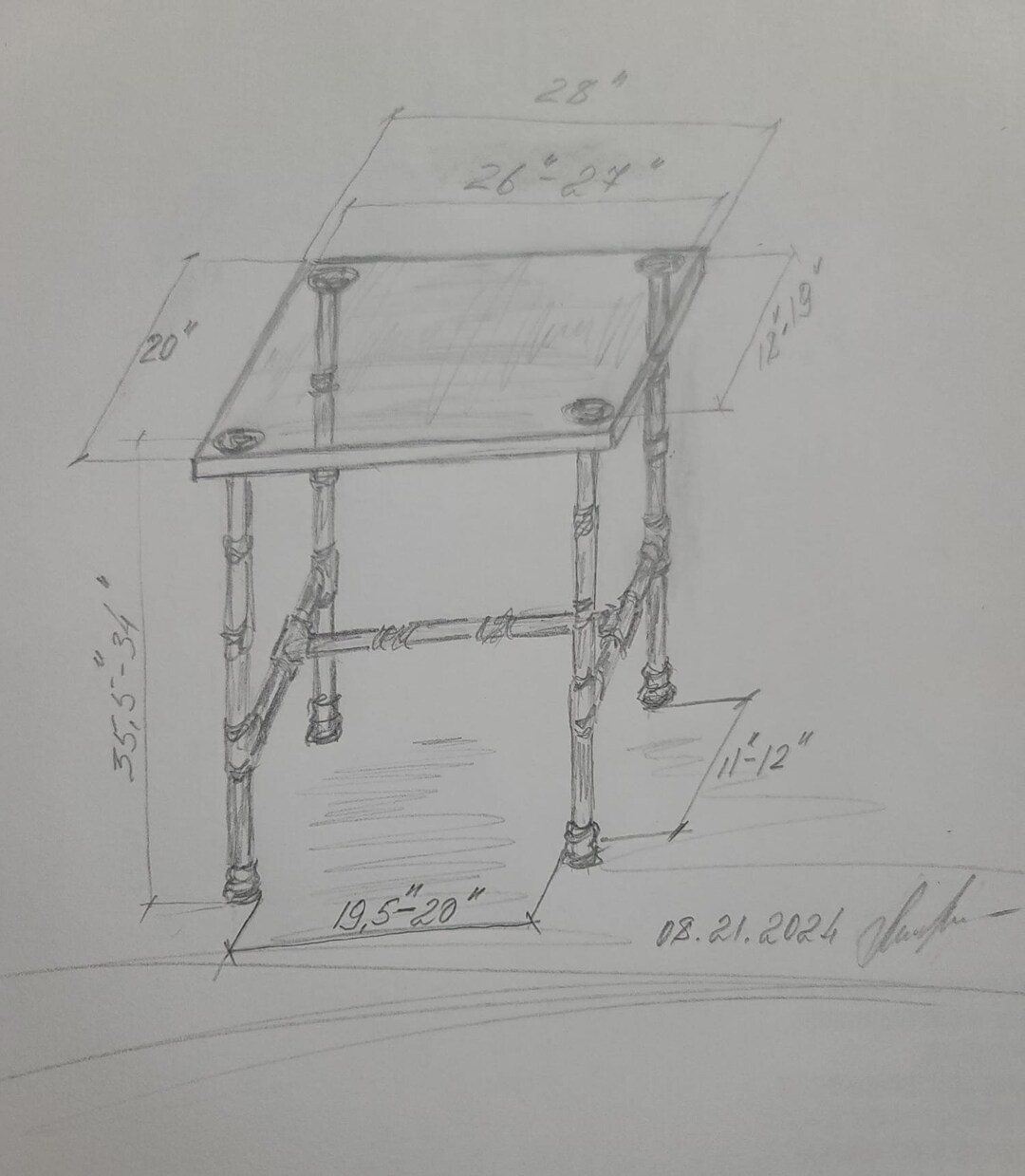 Table Legs 34" High and 18"-19" Wide With a 26"-27" Crossbar and Two ...