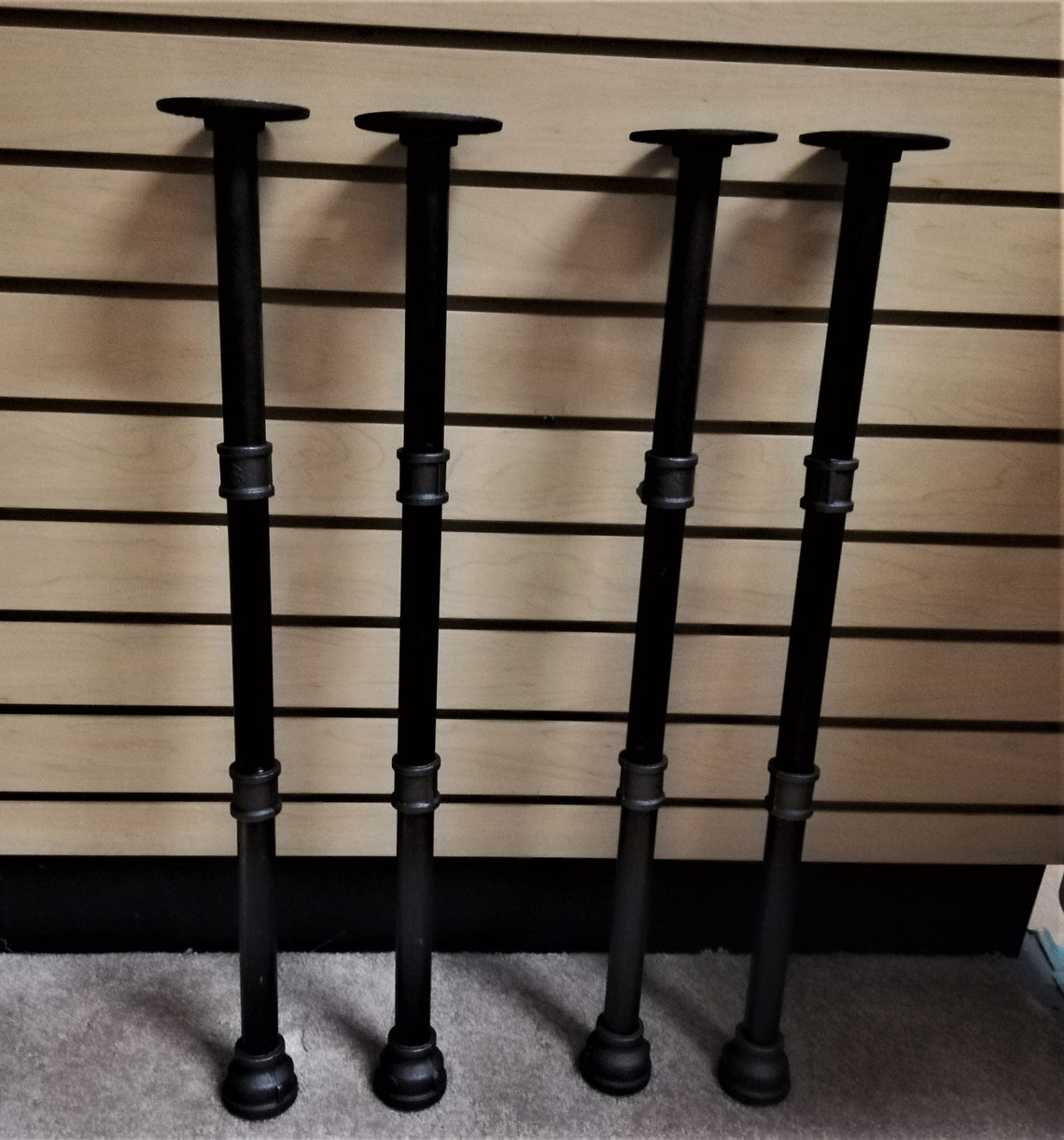 4 Black Industrial Steel Table Legsblack Pipe Table - Etsy