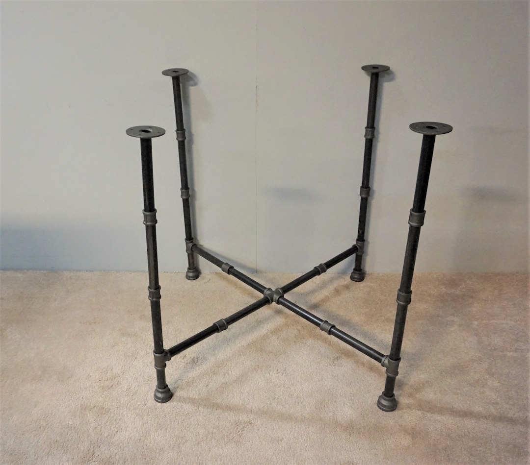 Black Metal Pipe Table Legs, Industrial Steel Table Base, DIY Kit - Etsy