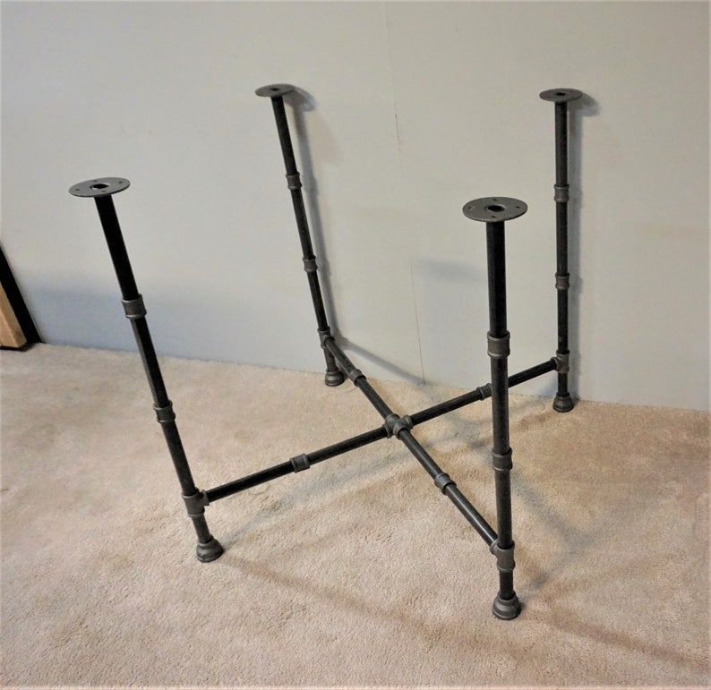 Black Metal Pipe Table Legs, Industrial Steel Table Base, DIY Kit - Etsy