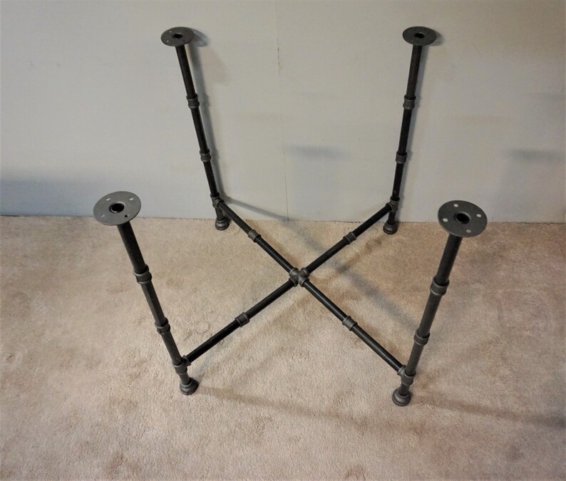 Black Metal Pipe Table Legs, Industrial Steel Table Base, DIY Kit - Etsy