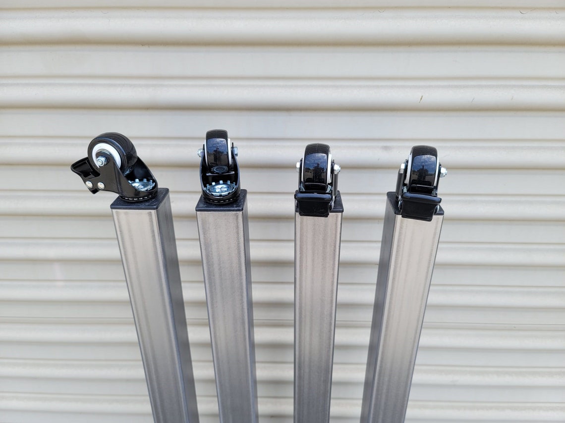 4 Square Metal Table Legs With Wheels 2table Legs 4 | Etsy