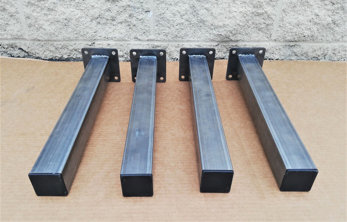 Raw Steel Square Table Leg: Industrial Metal Furniture Leg (5"-42" High ...