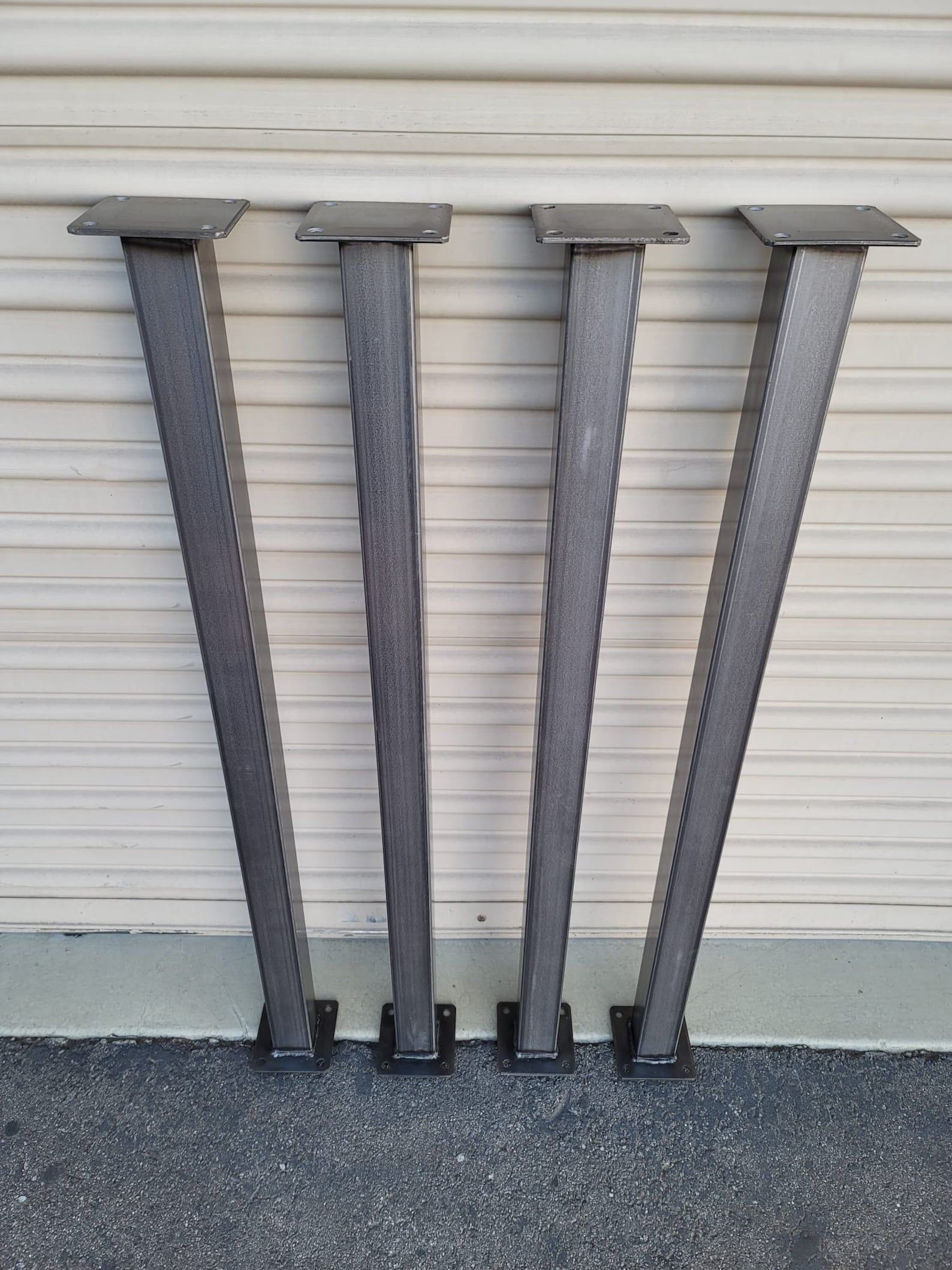 Raw Steel Table Legs: 2x2 Square Tube, Mounting Plate - Etsy