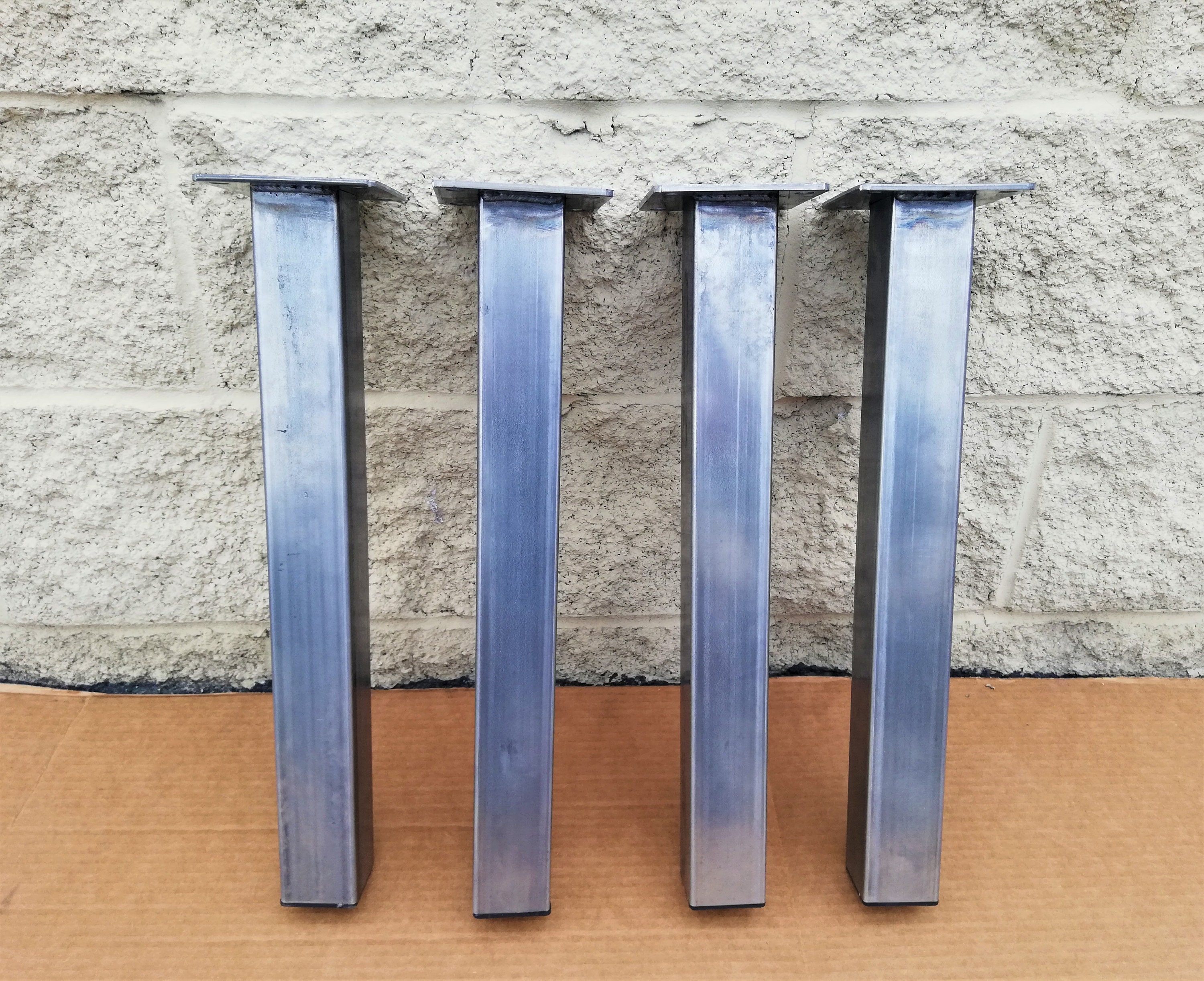 Raw Steel Square Table Leg: Industrial Metal Furniture Leg (5"-42" High ...