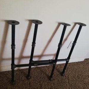 DIY Industrial Black Pipe Table Legs, Black Steel Pipe Coffee, Dining ...
