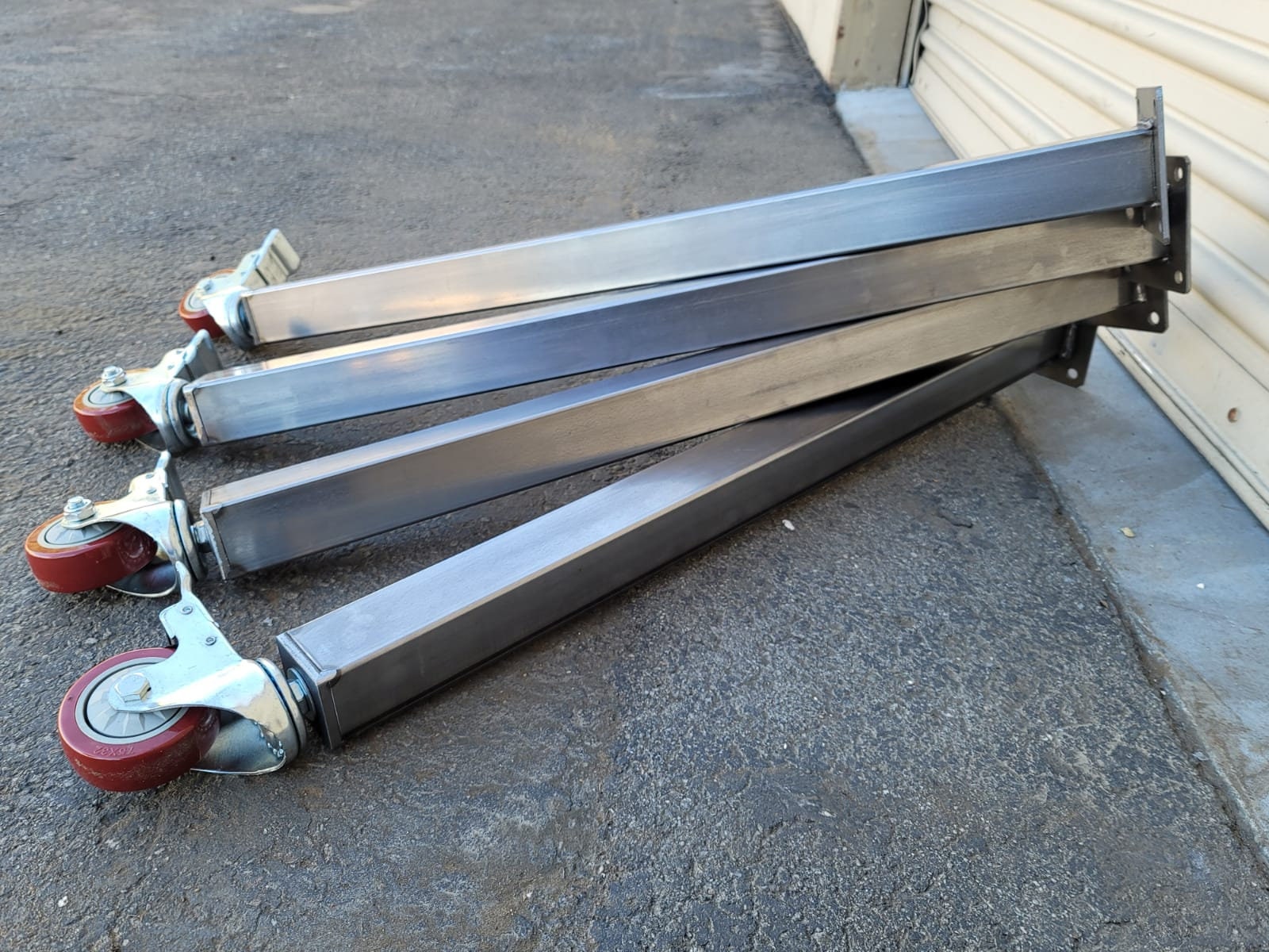 4 Industrial Square 2x 2 Table Legs With Wheels - Etsy