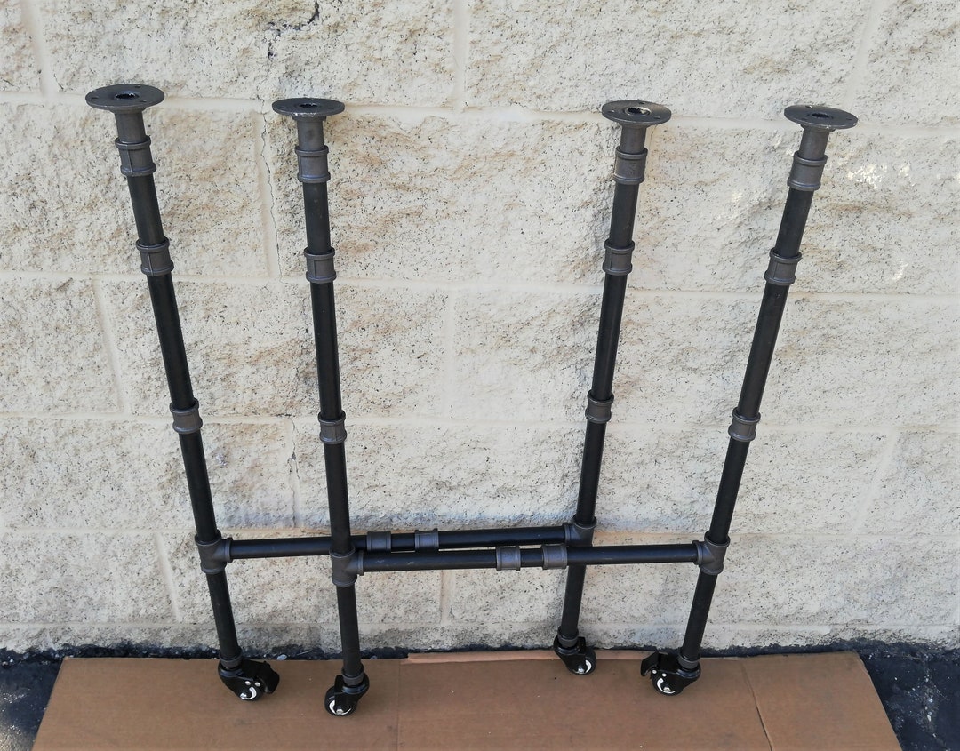 Urban Black Industrial Tablelegs With Wheels,pipe Table Base,metal ...