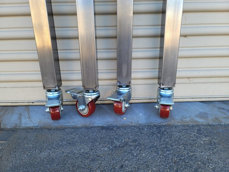 4 Dining Square Table Legs With Wheels 2 4 Industrial | Etsy